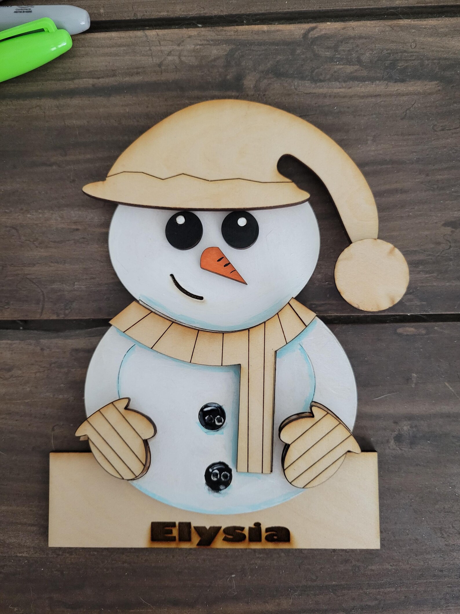 Personalized Snowman Kit With 12 Markers and 9 Velcro Accessories for ...