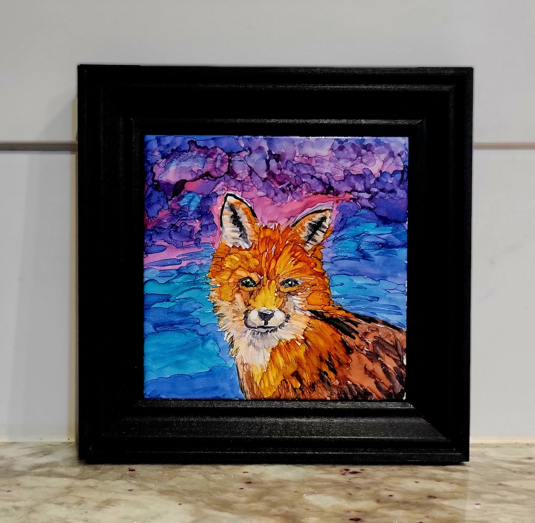 Alcohol Ink Sly Fox Original Art Original Painting Fox Painting ...