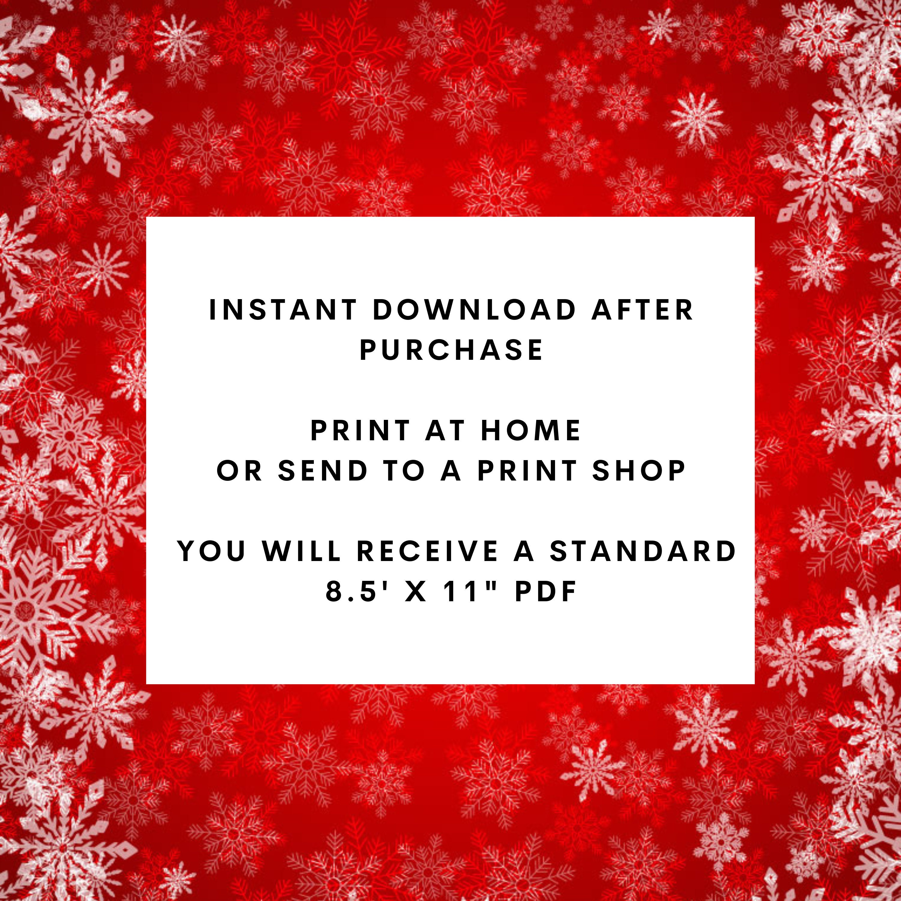 Elf Christmas Movie Drinking Game, Printable Holiday Game, 8.5x11 PDF ...