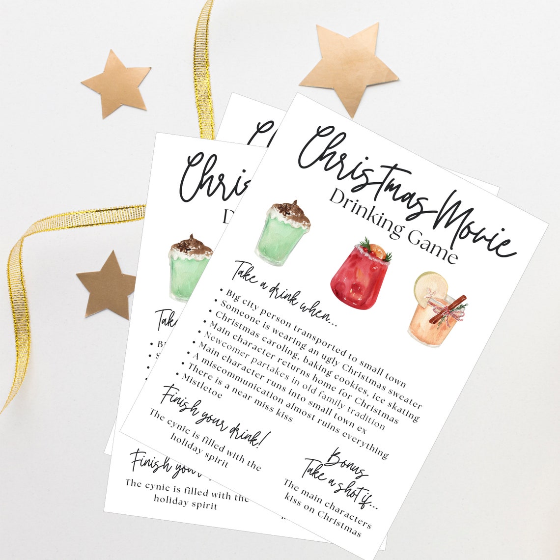 Hallmark Christmas Movie Drinking Game, Printable Holiday Game ...