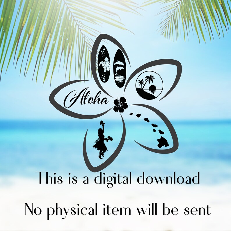 Aloha Svg Plumeria Svg Hibiscus Svg Hawaii Clipart Aloha Decal Aloha ...