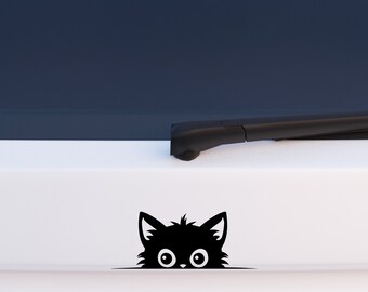 Cat Decal, Cat Windshield Wiper Decal, Cat Sticker, Car Vinyl Decal - Etsy