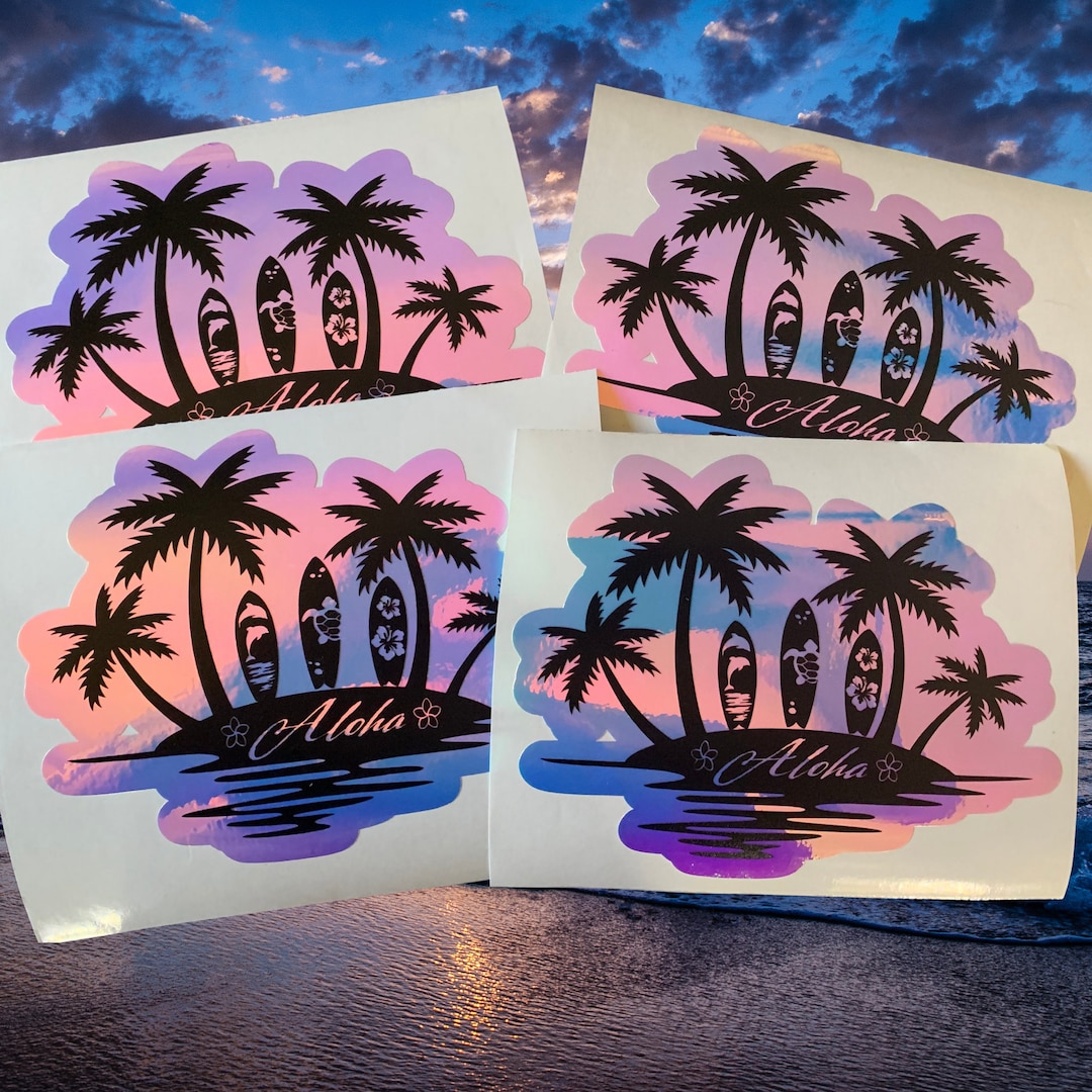 Holographic Aloha Vinyl Decal Aloha Decal Aloha Sticker - Etsy