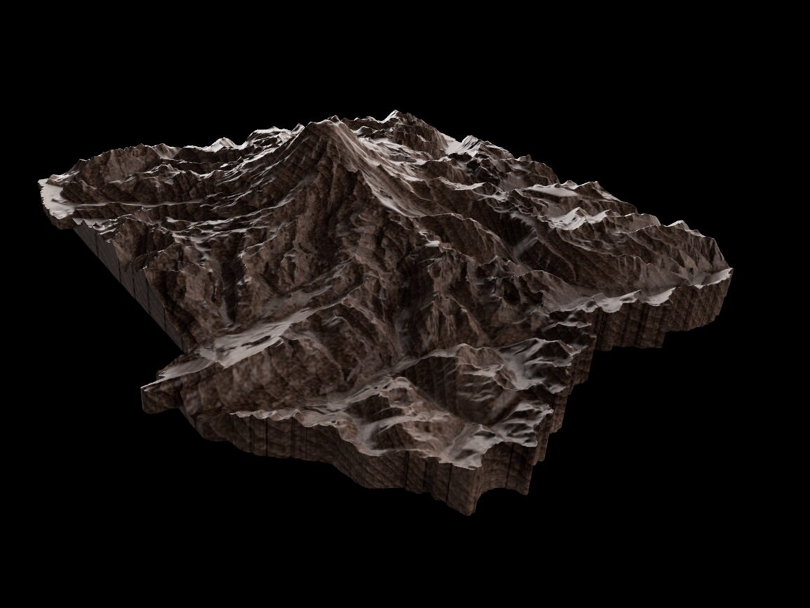 Mount Rainier National Park Washington STL File for CNC Milling 3D ...