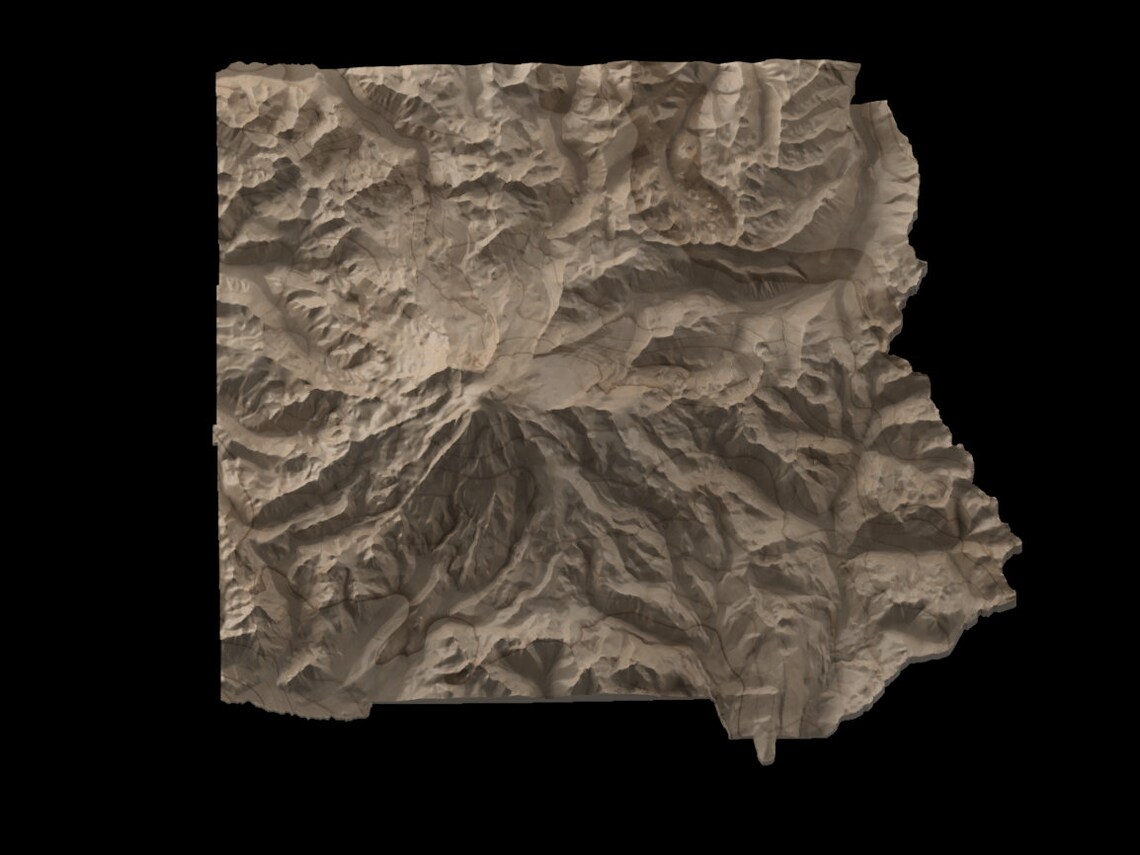 Mount Rainier National Park Washington STL File for CNC Milling 3D ...