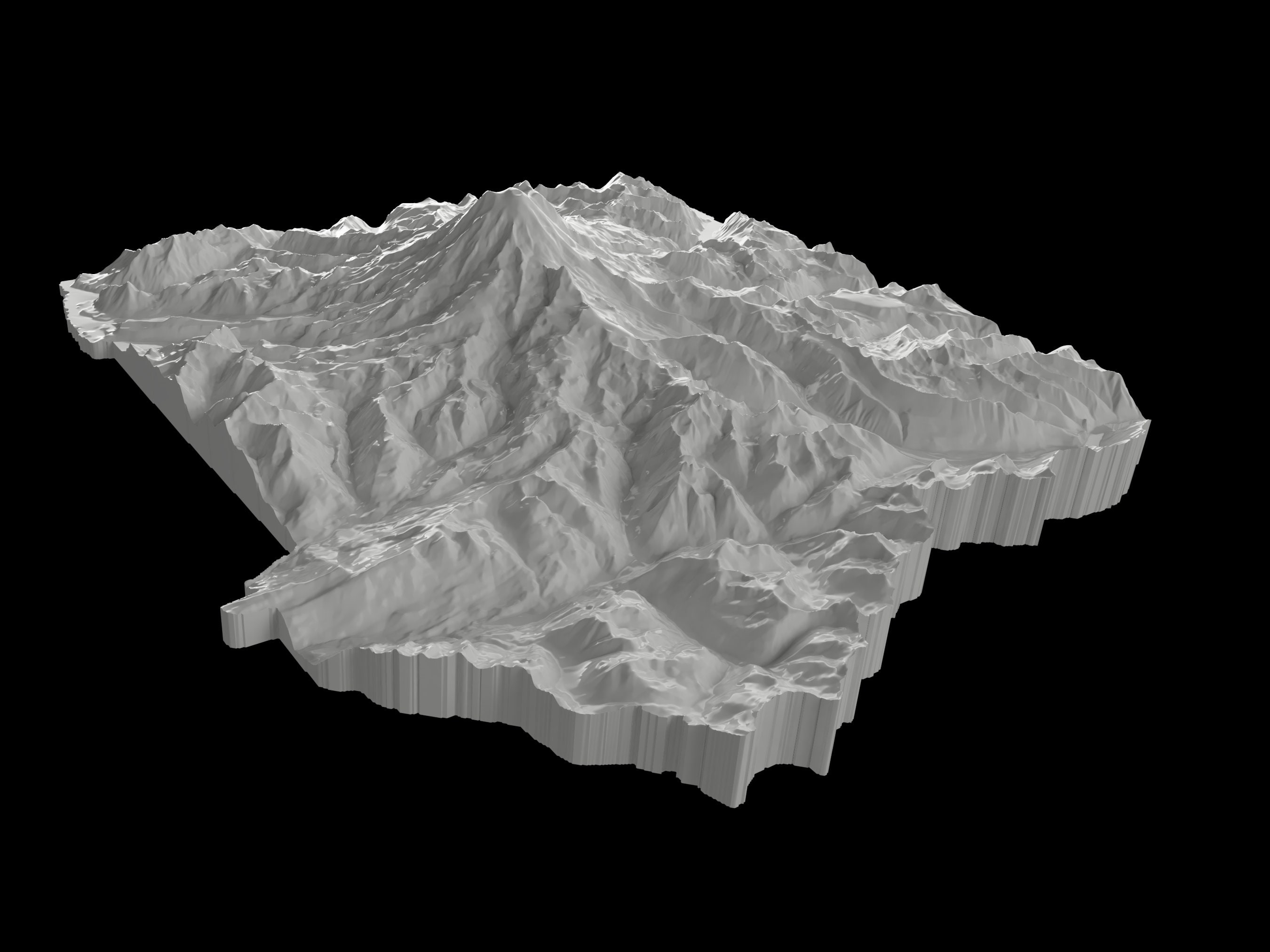 Mount Rainier National Park Washington STL File for CNC Milling 3D ...