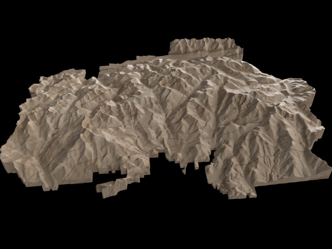 Rocky Mountain National Park Colorado STL File for CNC Milling 3D ...