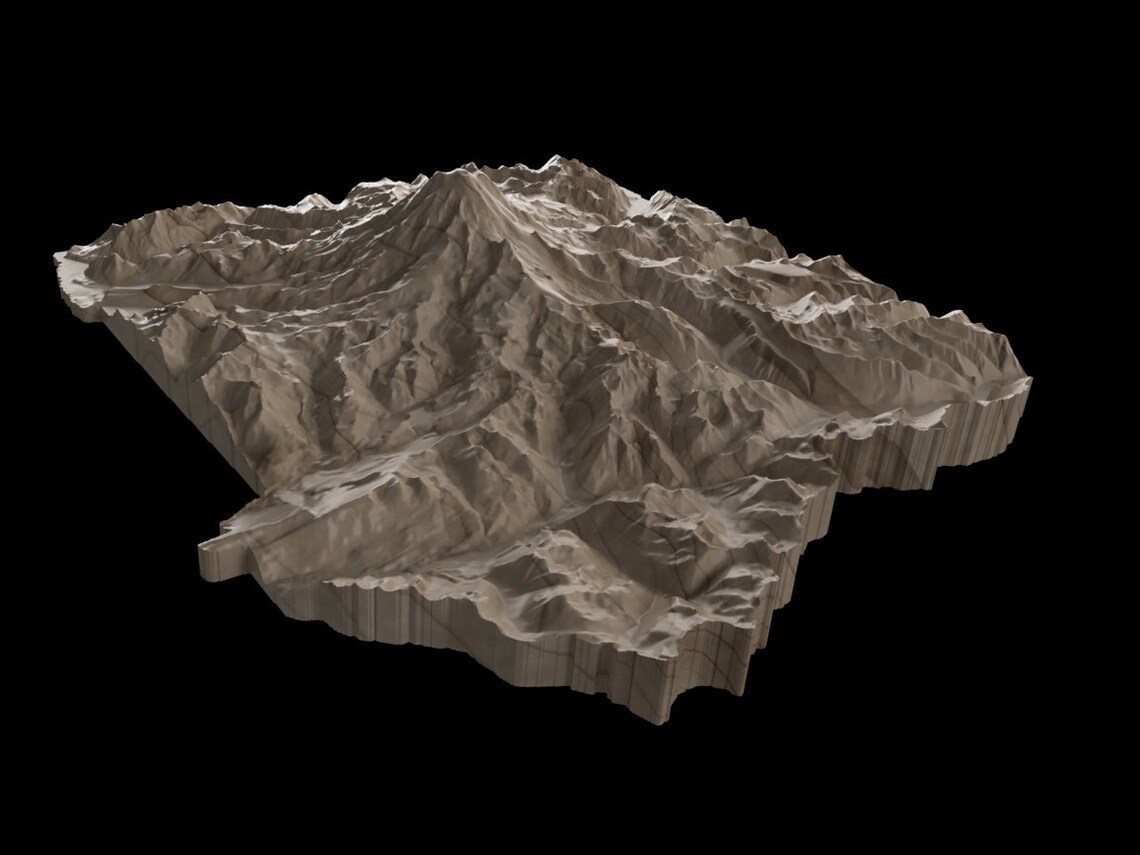 Mount Rainier National Park Washington STL File for CNC Milling 3D ...