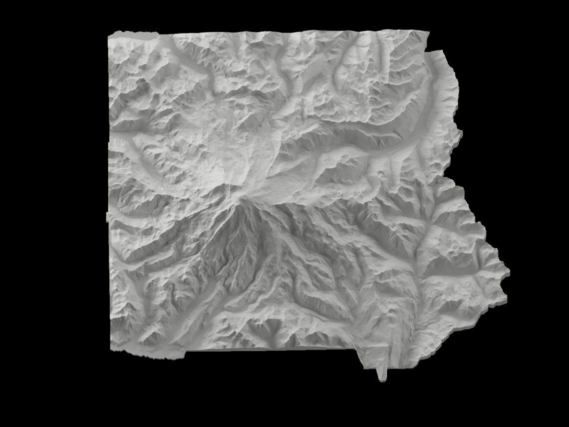 Mount Rainier National Park Washington STL File for CNC Milling 3D ...