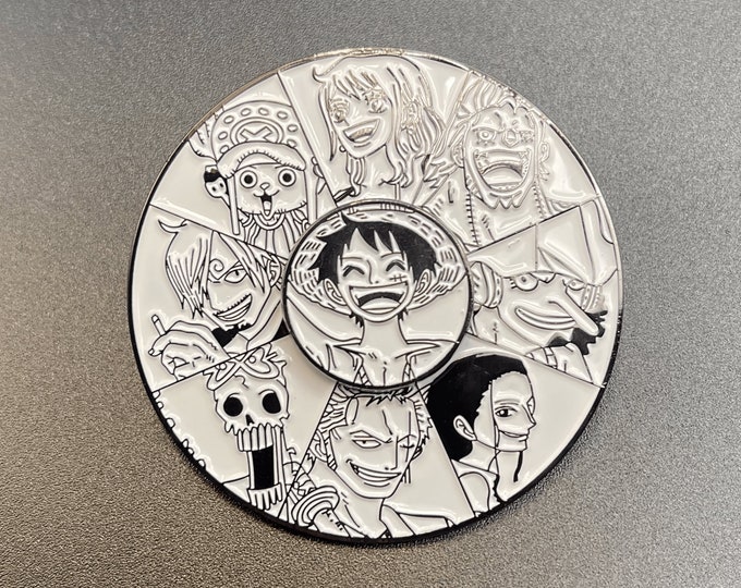Strawhat Pirates Rotating Enamel Pin Anime Luffy Zoro Chopper Nami ...