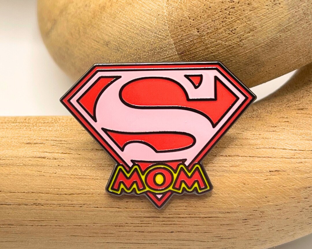 Superman Mom Superwoman Anime Enamel Pin Cute Lapel Pin Brooch Jewelry ...