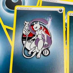Mewtwo and Mew Pokemon Enamel Pin Cute Lapel Pin Brooch Jewelry Cartoon ...