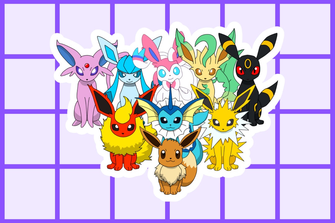 Eevee Sticker Pokemon Sticker Gift Anime Sticker Cute Espeon Chibi ...