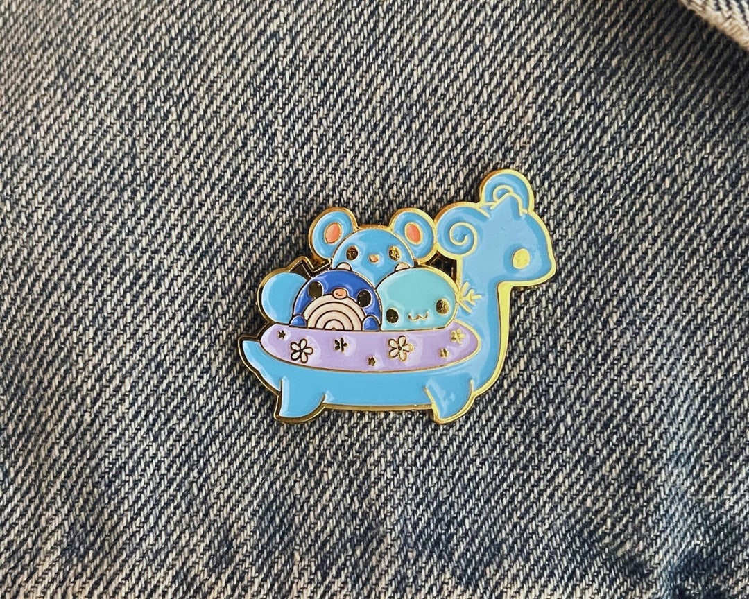 Lapras Marill Anime Pokemon Enamel Pin Cute Lapel Pin Brooch Jewelry ...