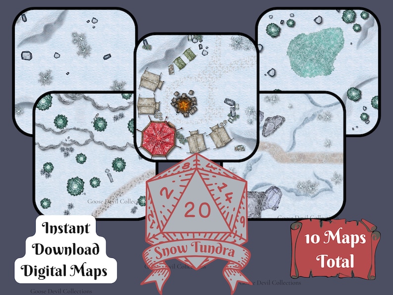 Snow Tundra Battle Maps Dnd Battle Maps Digital VTT RPG - Etsy