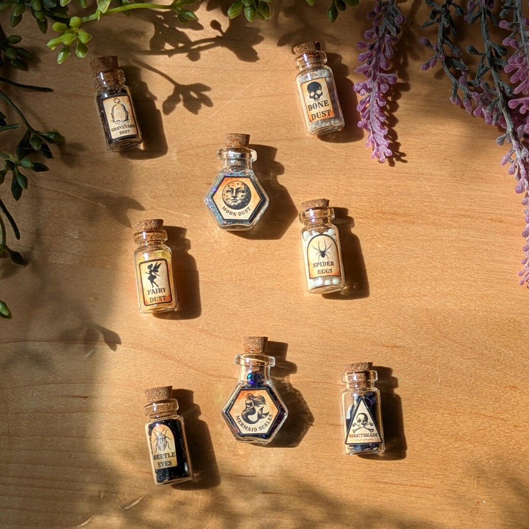 Halloween Miniature Potions| Miniature Jars| Dollhouse Potion Bottles ...