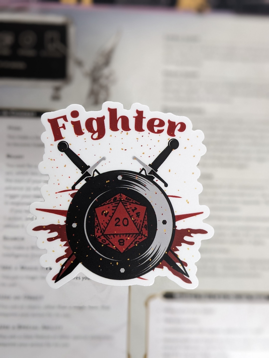Fighter Sticker Dnd Stickers Dnd Classes Dungeons and Dragons D20 ...