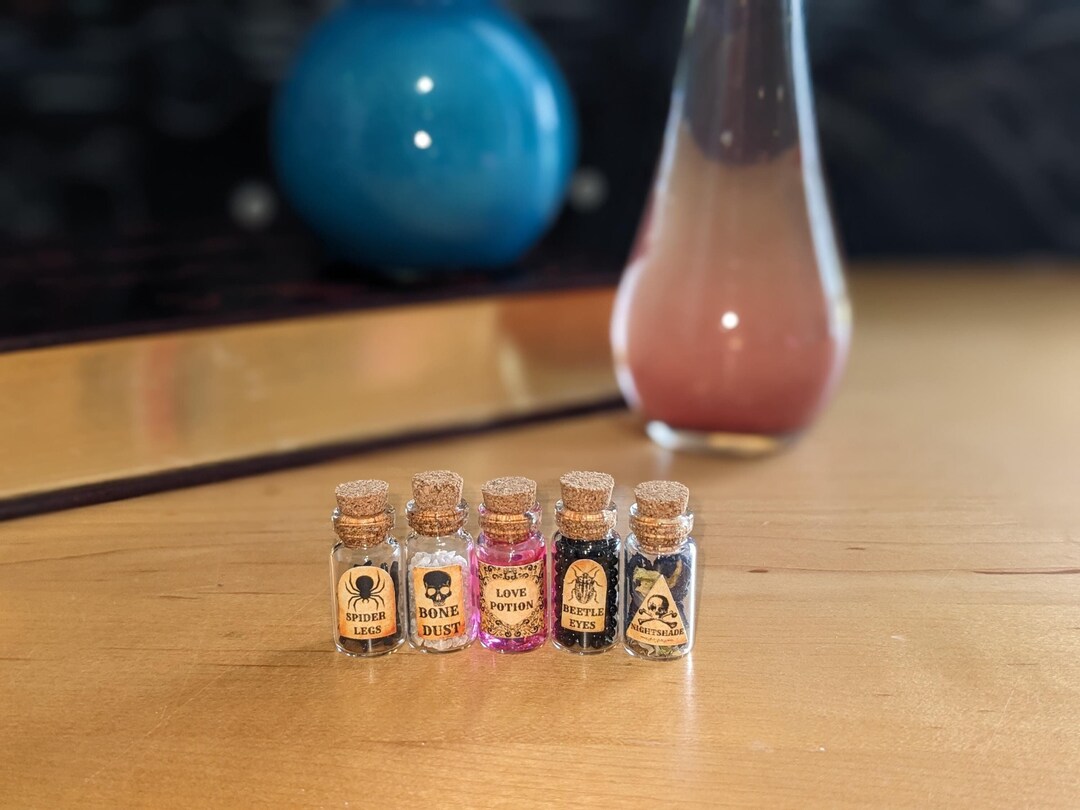 Halloween Miniature Potions Miniature Jars Dollhouse Potion Bottles 1: ...