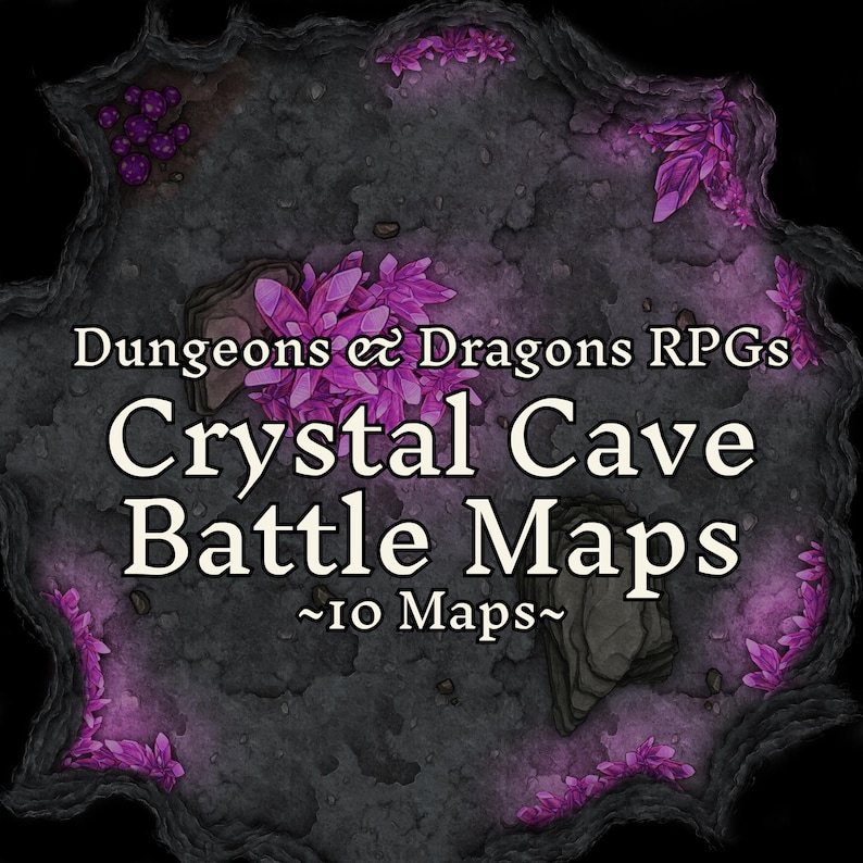 RPG Crystal Cave Battle Maps for Dungeons and Dragons VTT Dnd Tabletop ...