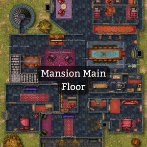Dnd Map| Mansion Battle Map| D&D Maps| Dnd Town Maps| 5e| Pathfinder ...