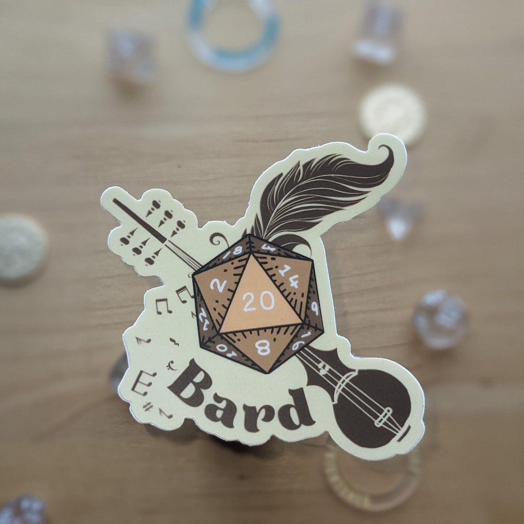 Bard Sticker| Dnd Stickers| Dnd Classes| Dungeons and Dragons| D20 ...