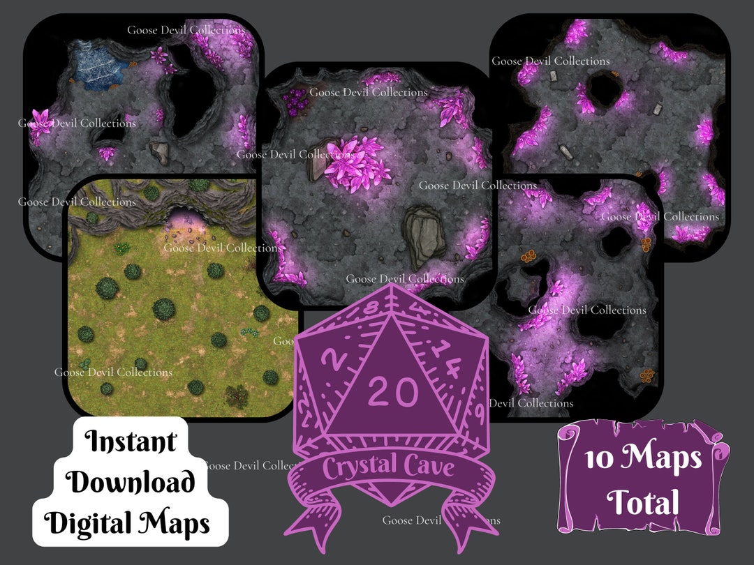 Crystal Cave Battle Maps Dnd Battle Maps Digital VTT RPG - Etsy