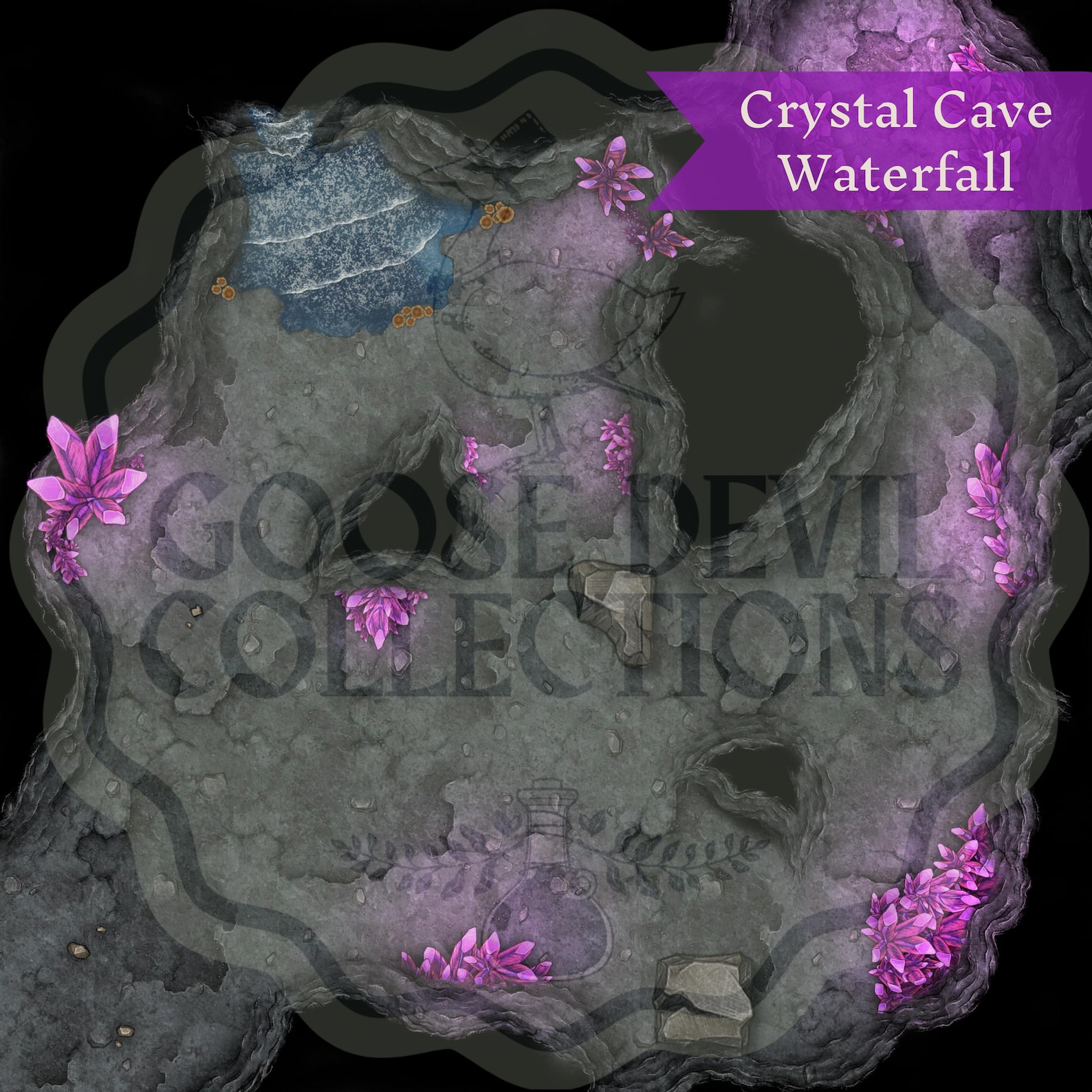 RPG Crystal Cave Battle Maps for Dungeons and Dragons VTT Dnd Tabletop ...