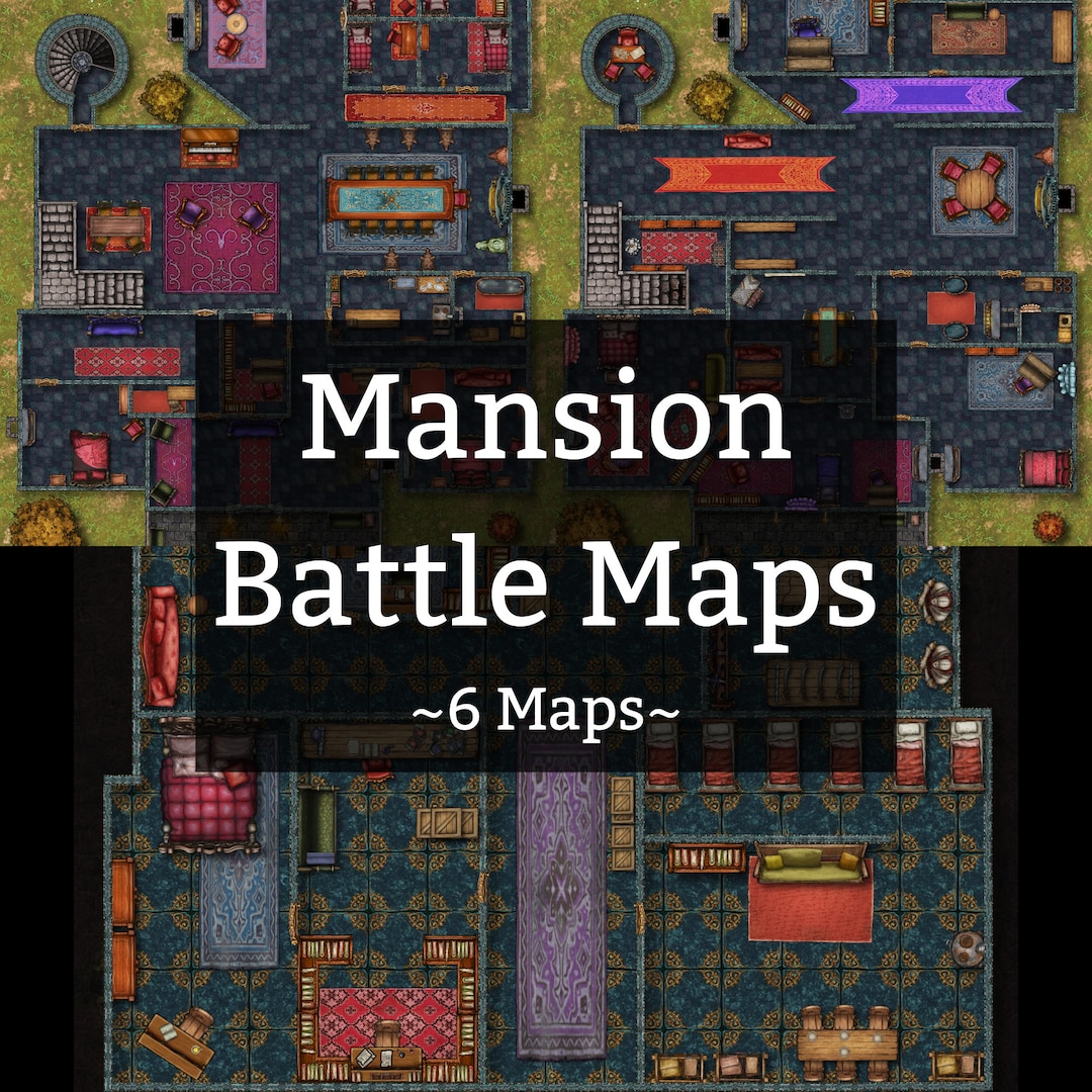 Dnd Map| Mansion Battle Map| D&D Maps| Dnd Town Maps| 5e| Pathfinder ...