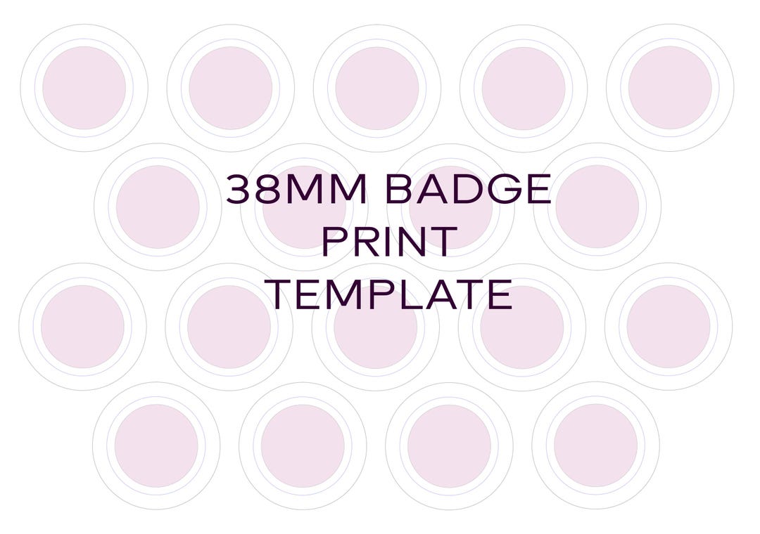 38mm Badge Template. Guide for Badge Maker. Badge Print Template - Etsy