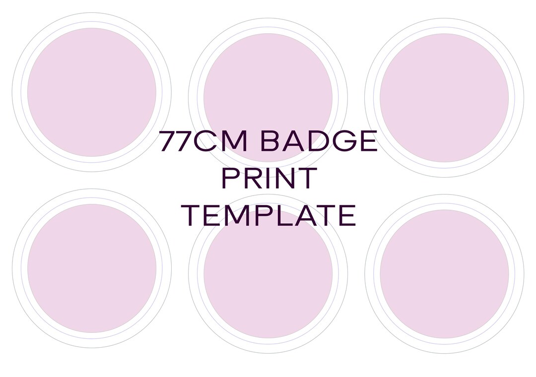 77mm Badge Template. Guide for Badge Maker. Badge Print Template - Etsy