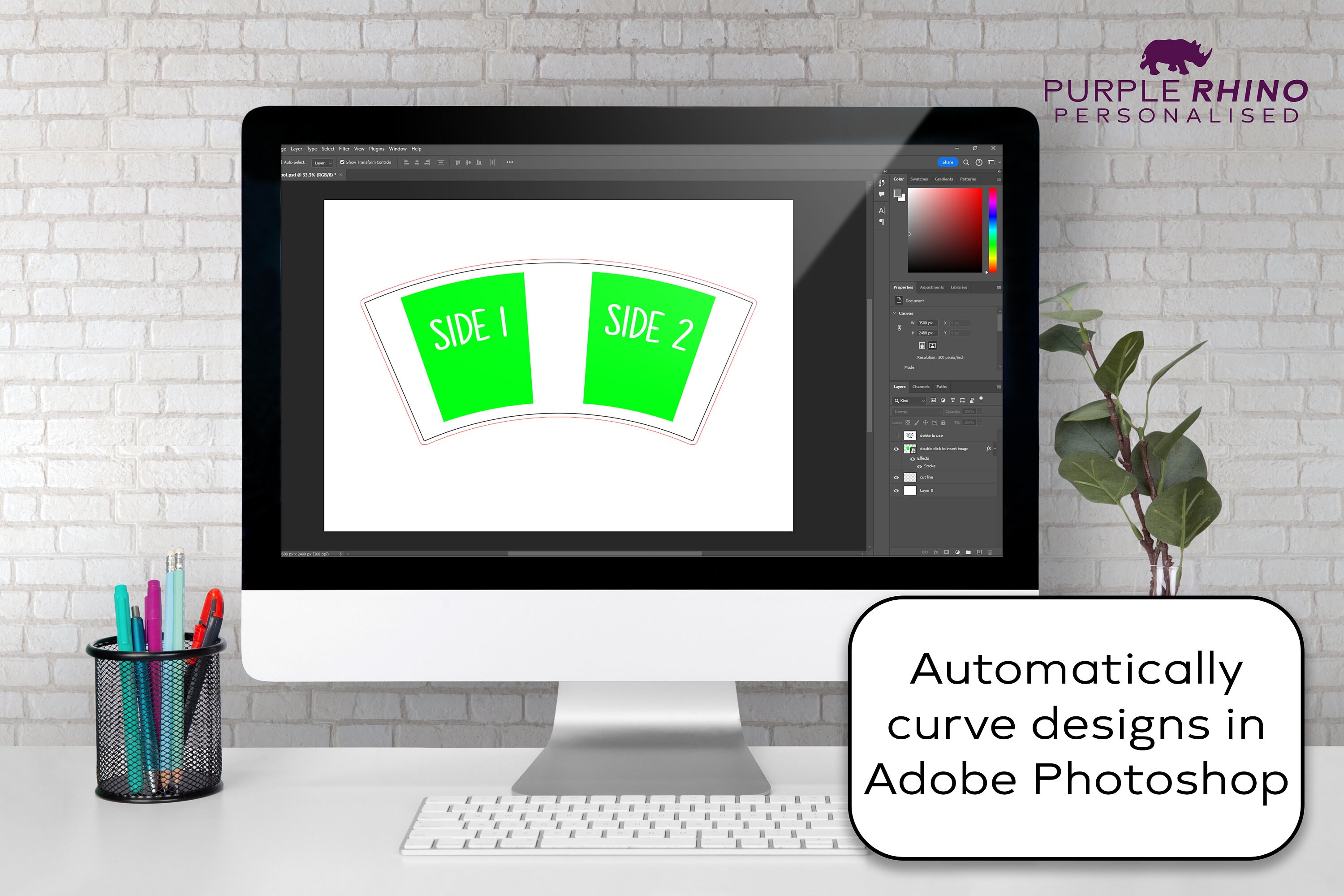 12oz Latte Smart Photoshop Design and Print Template. Affinity ...