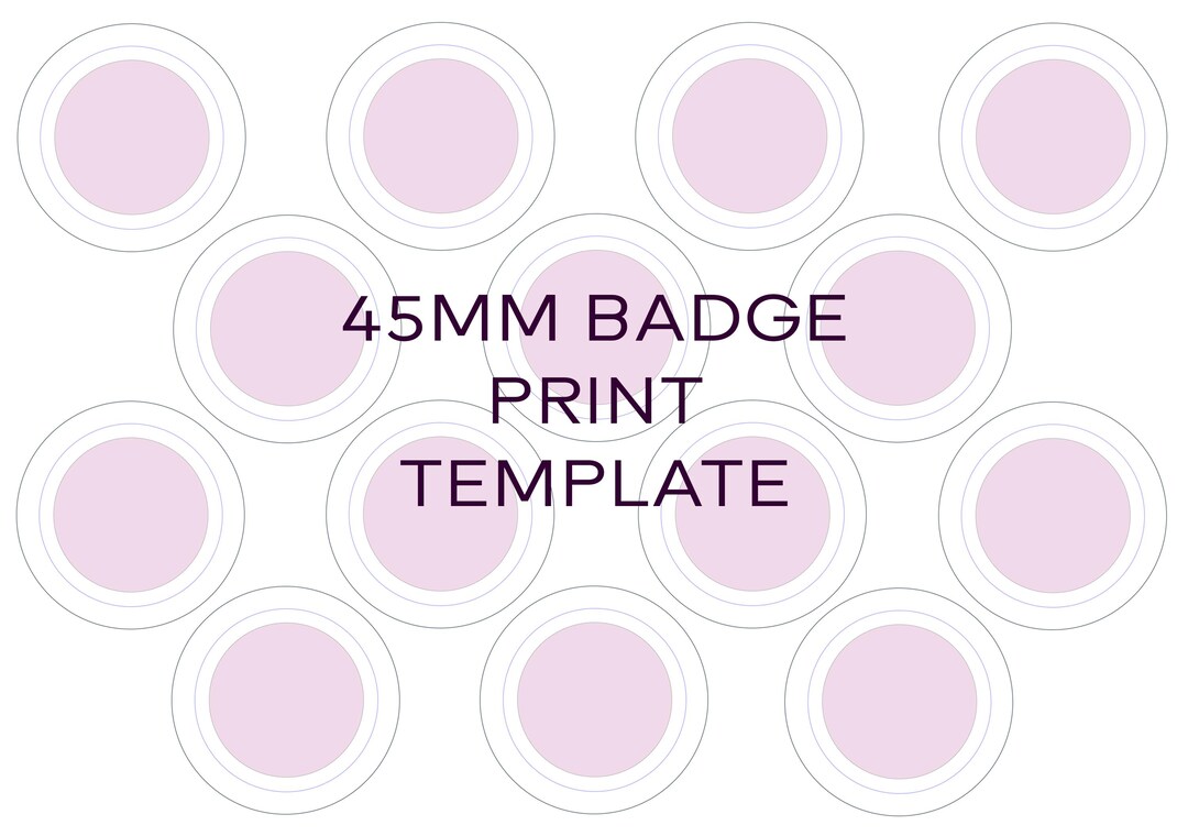 45mm Badge Template. Guide for Badge Maker. Badge Print Template - Etsy