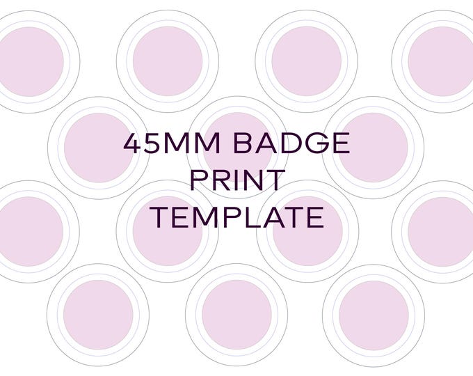 58mm Badge Template. Guide for Badge Maker. Badge Print Template - Etsy