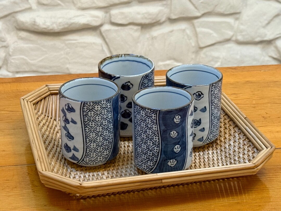 Vintage Japanese Porcelain Cup Set - Etsy