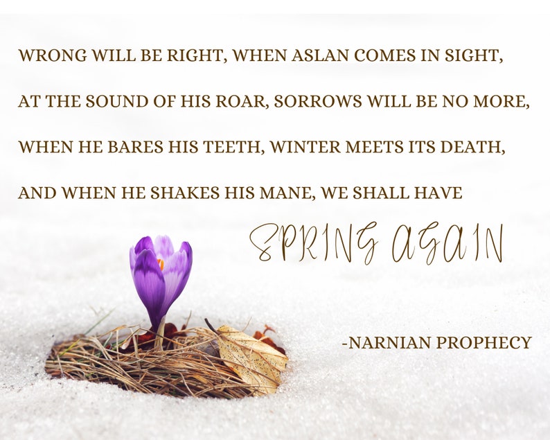 Narnia Spring Wall Art Printable C.S. Lewis Christian Easter Lion, the ...