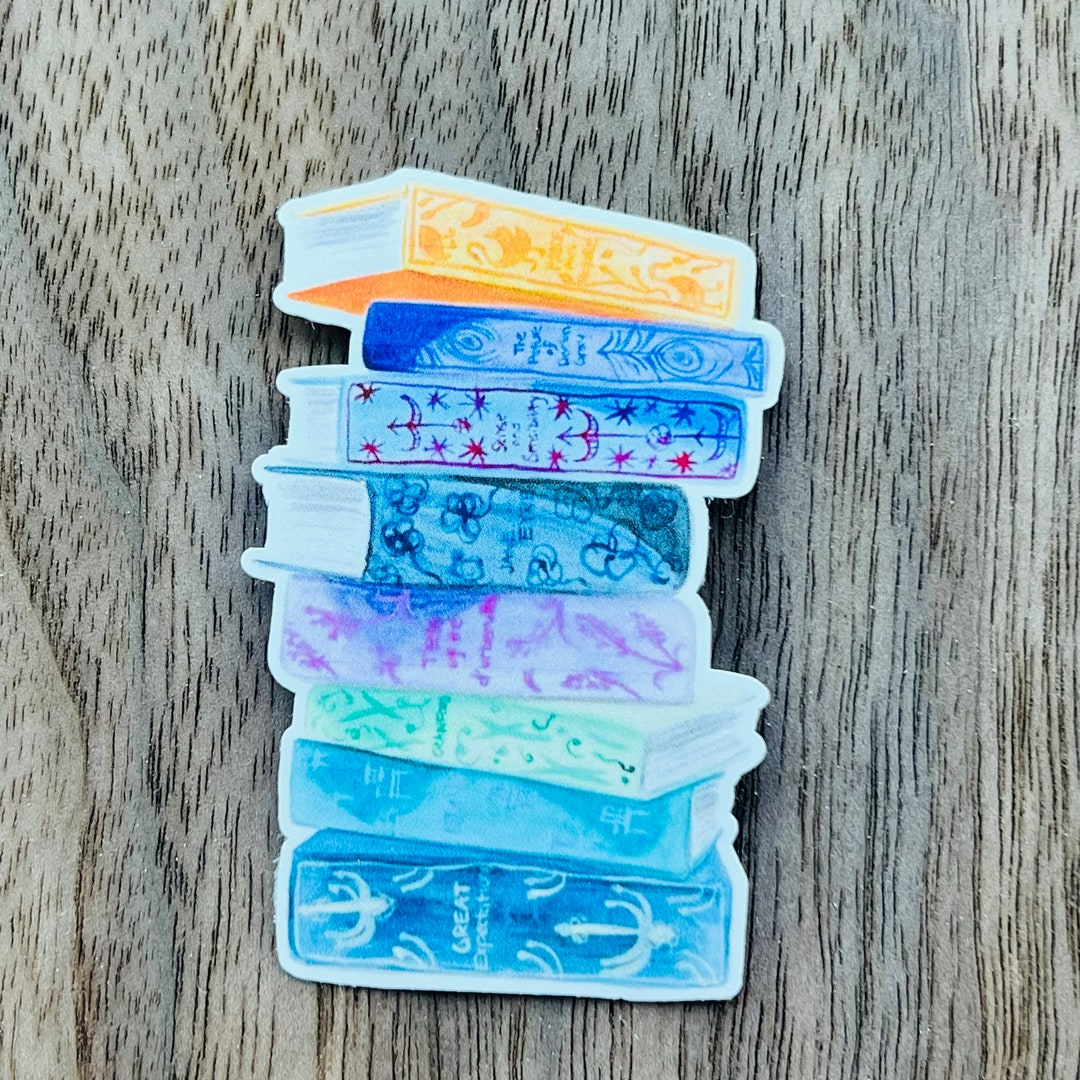 Stack of Classic Books Sticker, Journal Sticker, Reading Sticker ...