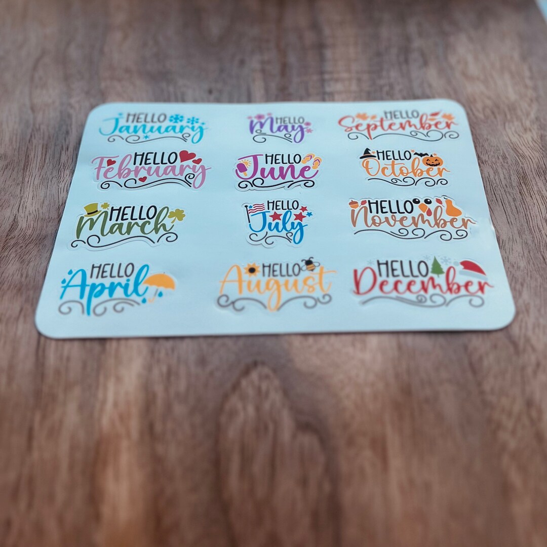 Month Stickers Sheet / Planner Header Stickers / Months - Etsy