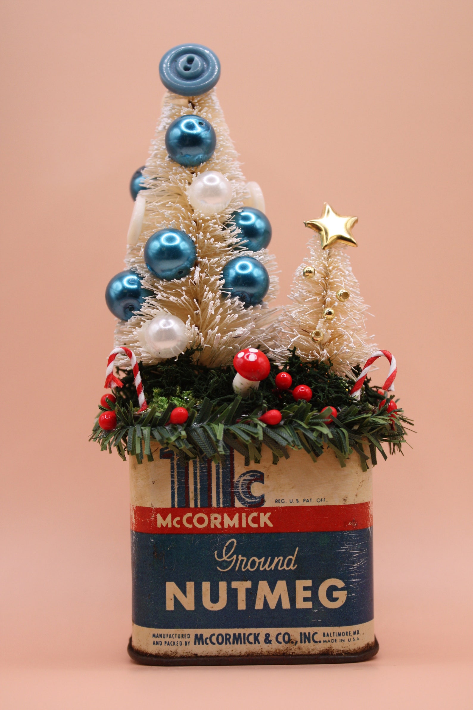 Vintage Mccormick Nutmeg Tin-blue Christmas Theme - Etsy