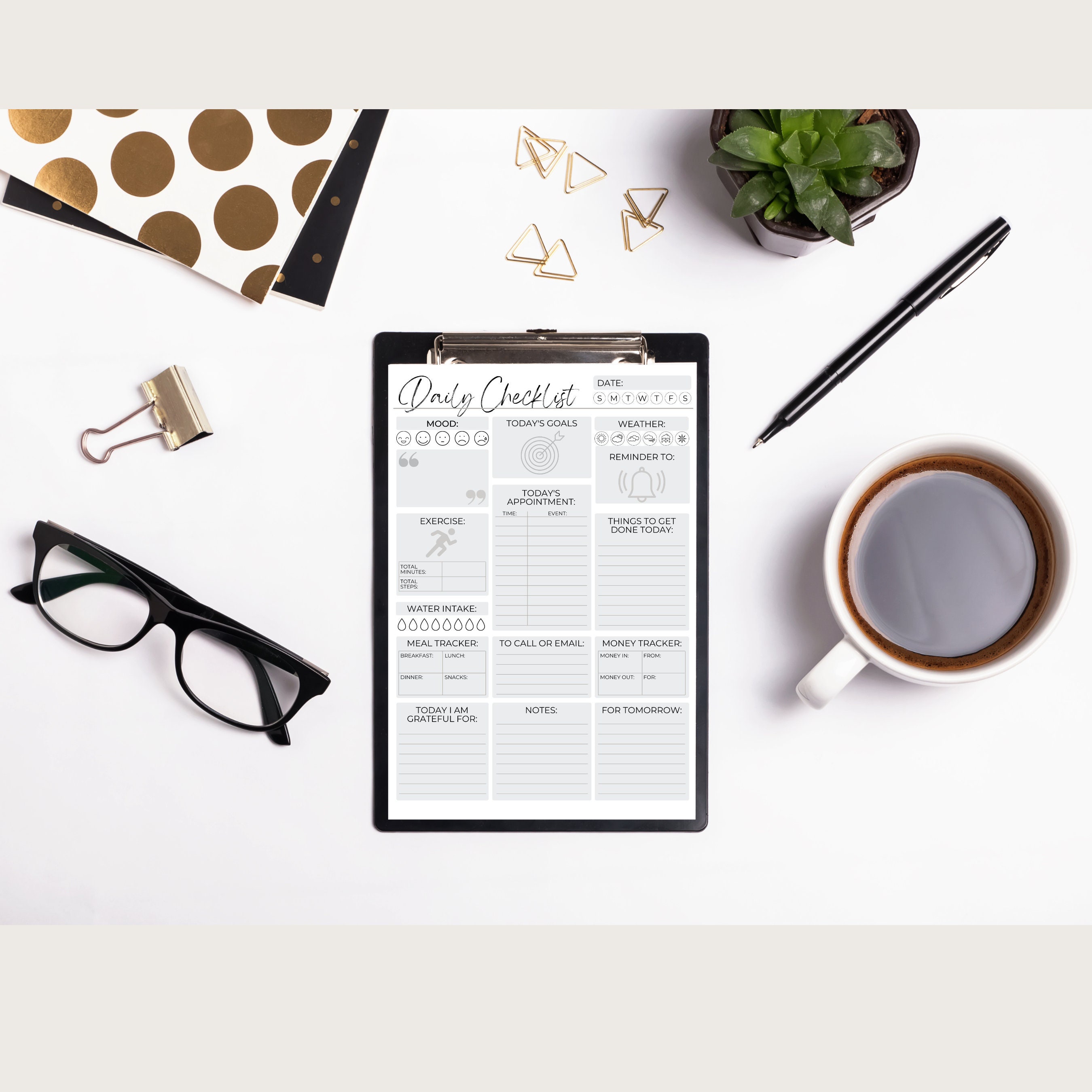 Digital Daily Checklist, Printable, Daily Tasks, to Do List, Checklist ...