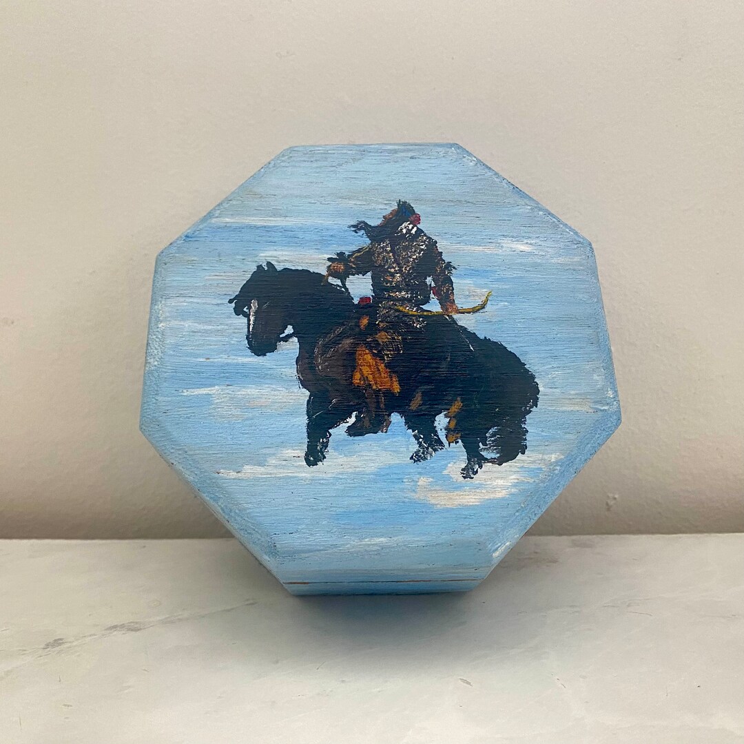 Vintage Felt-lined Blue Mongolian Trinket Box by Douglass E. Grant - Etsy