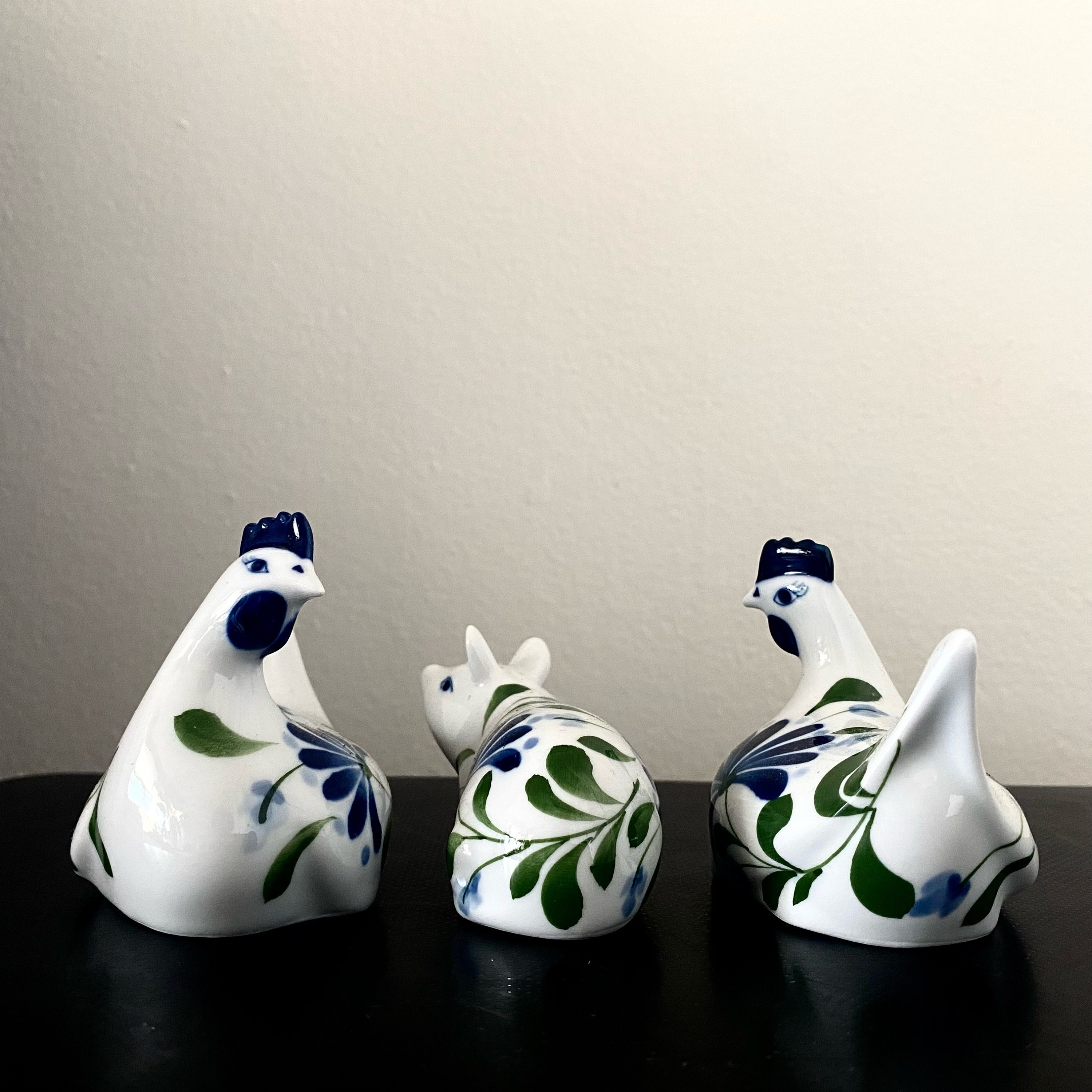 MCM Vintage Dansk sage Song Pig & Chickens Animal Figurines With Blue ...