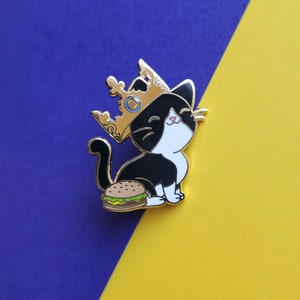 Fast Food Cat Hard Enamel Pin | Burger - Etsy