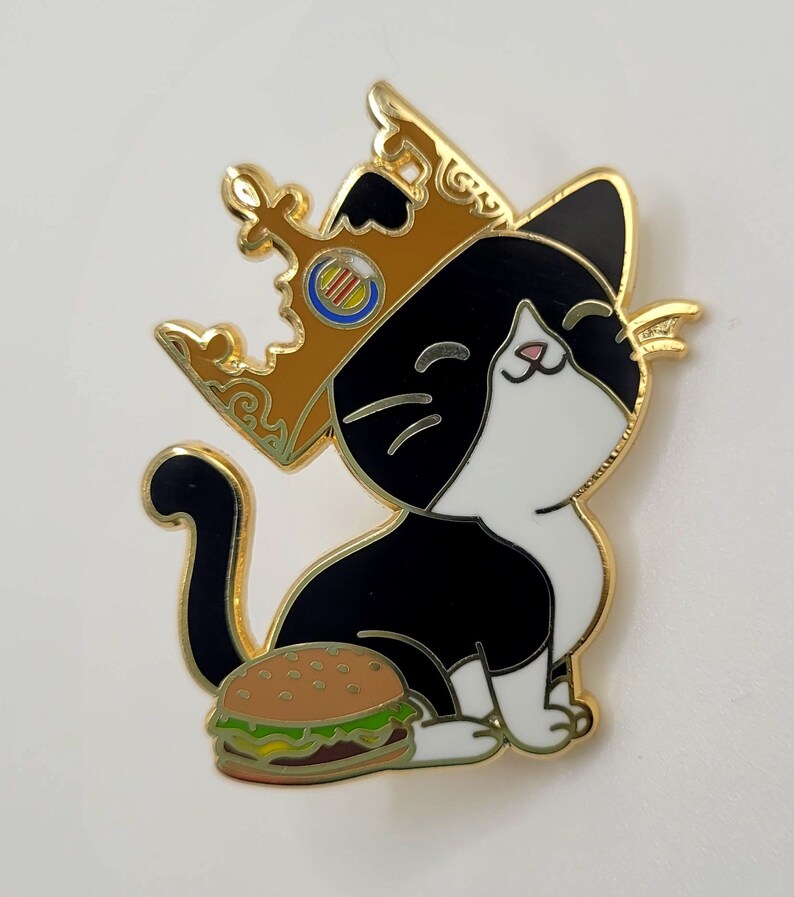 Fast Food Cat Hard Enamel Pin | Burger - Etsy