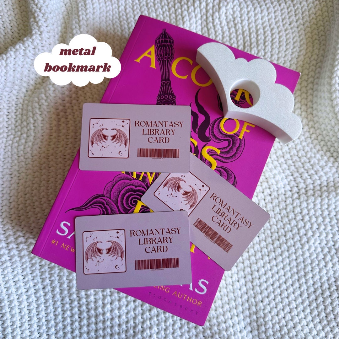 Romantasy Library Card Metal Bookmarks - Fantasy, Romance, Romantasy ...