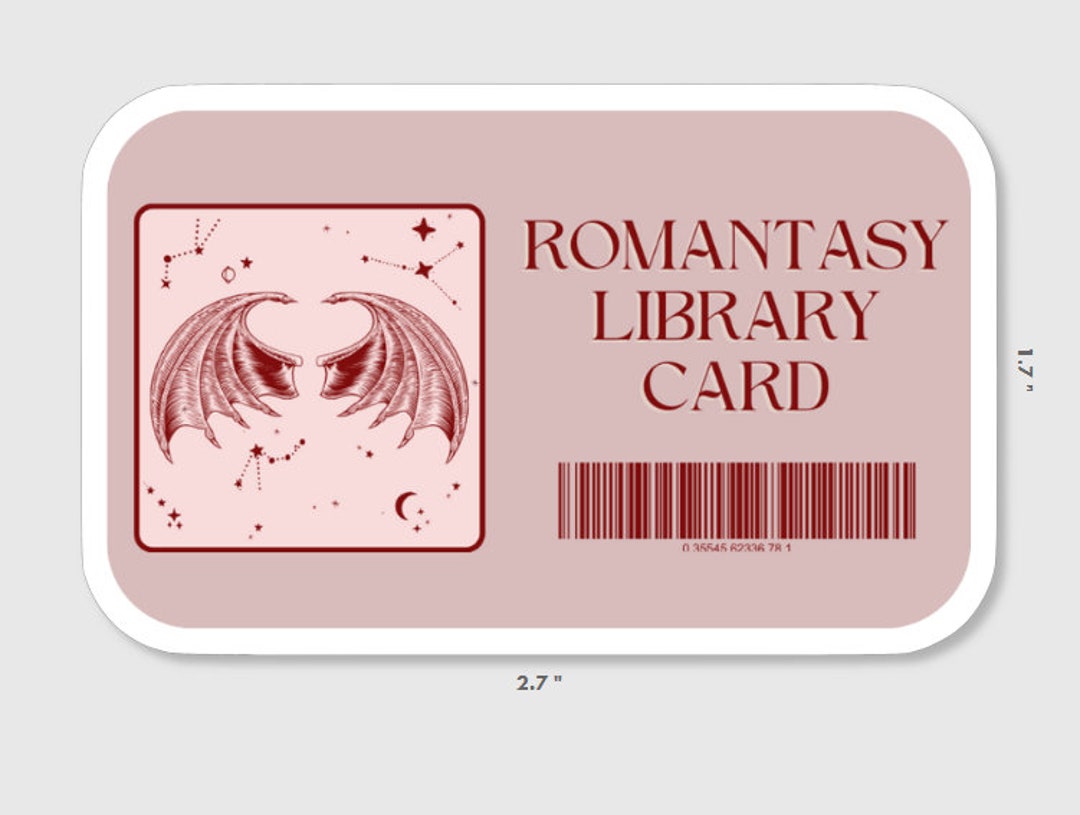Romantasy Library Card Sticker - Etsy