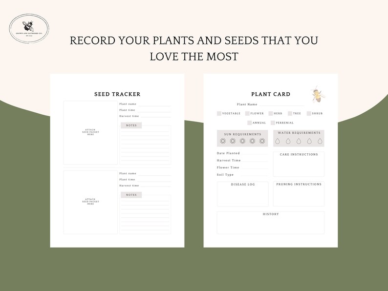 Garden Planner Printable PDF Garden Journal Garden Notebook Vegetable ...