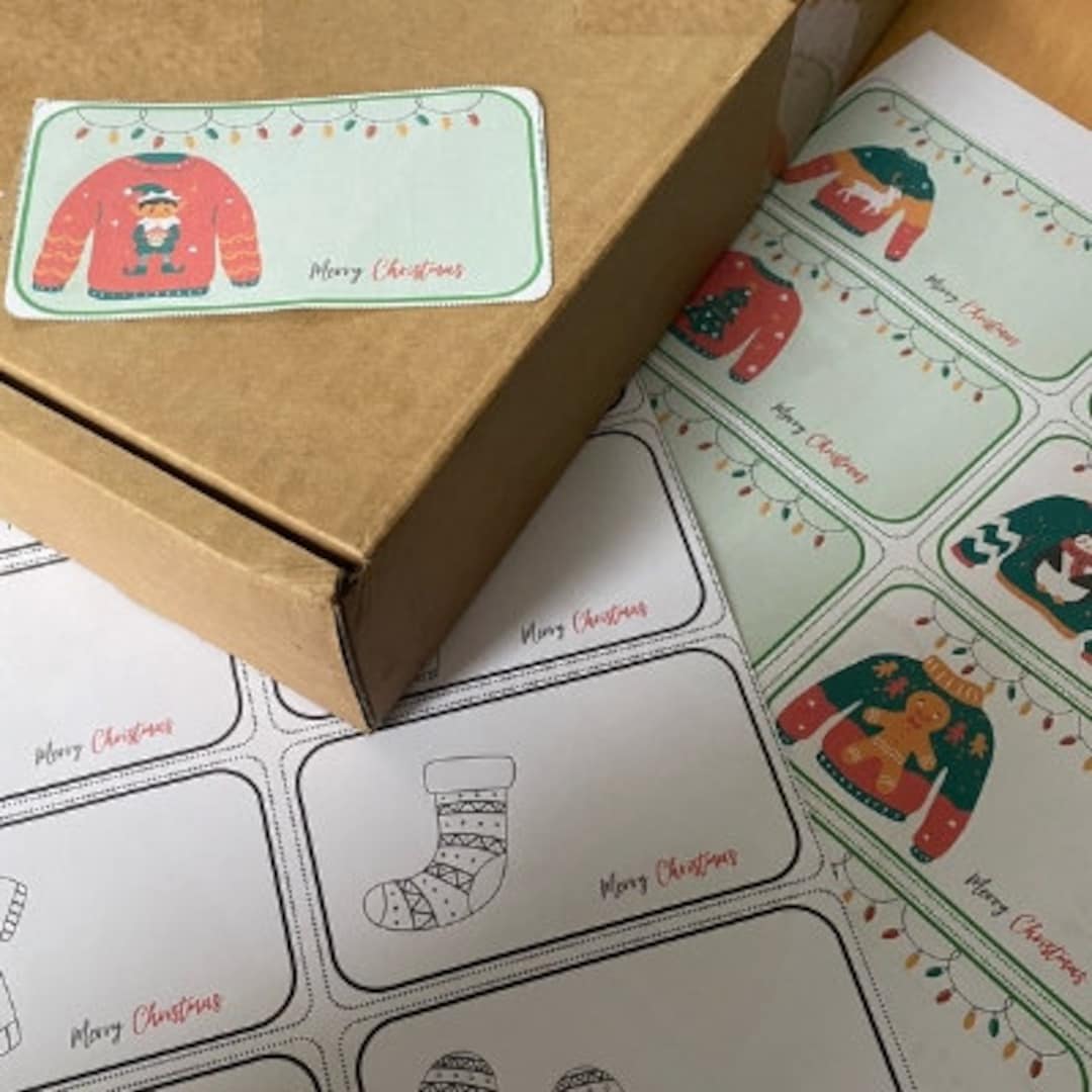 Printable Christmas Gift Tags Labels Elf Labels Christmas - Etsy