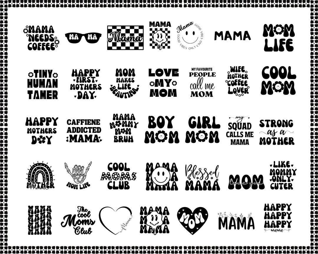 Trendy Retro Mom Svg Bundle, Funny Mom Shirt Svg, Retro Mama Svg, Mom ...