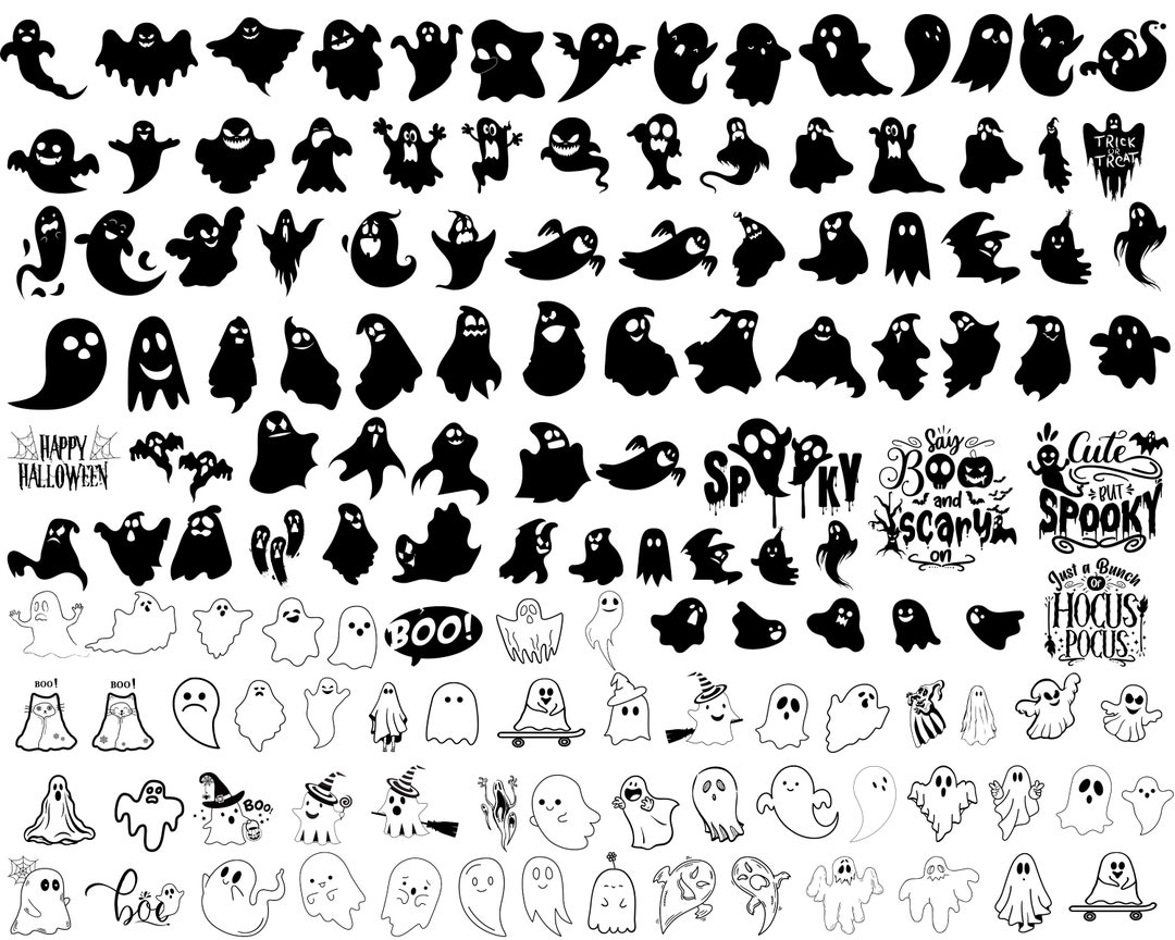 Cute Ghost Pattern Svg Boo Svg Halloween Svg Halloween - Etsy