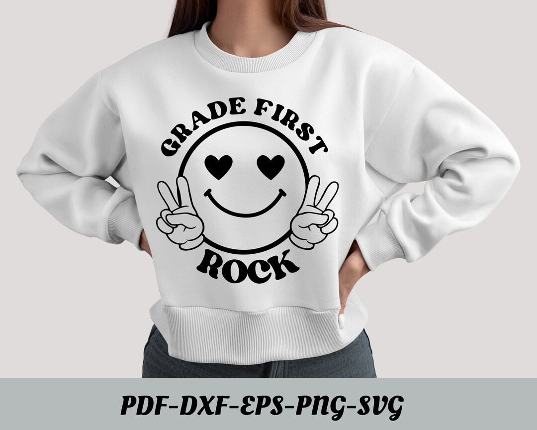 Ready to Rock First Grade SVG, Back to School SVG, School Quote, Boy ...
